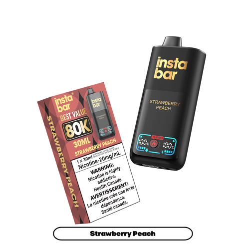 Insta Bar 80K Disposable Vape - Strawberry Peach – Infinite Vapes Canada